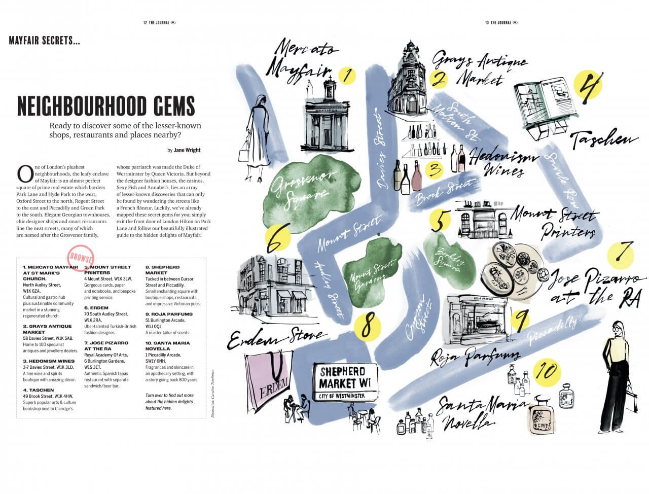 Travel - Hilton Hotels Hidden Gems of Chelsea Illustrated Map ...