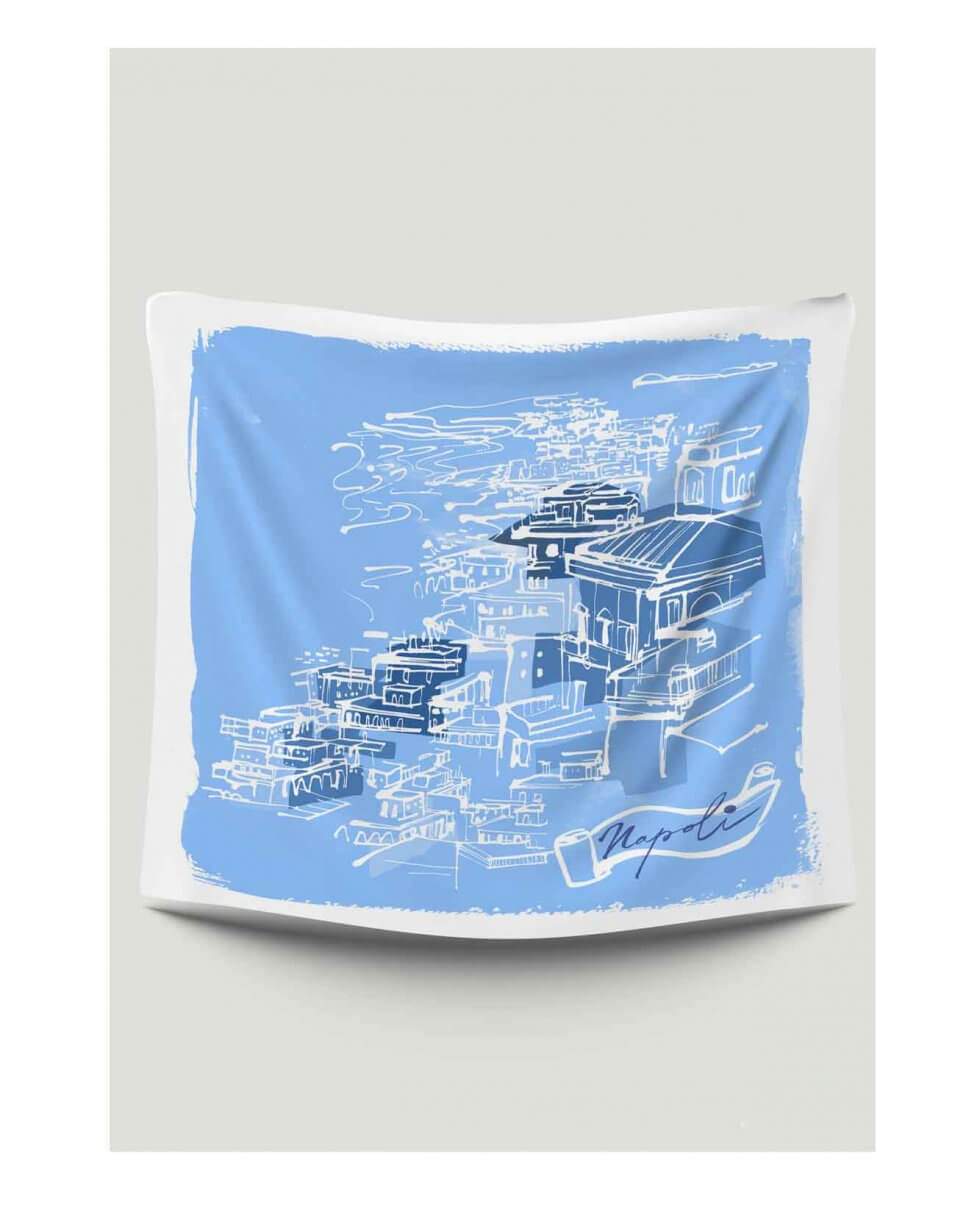 Travel - Kiton - Naples Illustrated Silk Scarves Series - Caroline ...