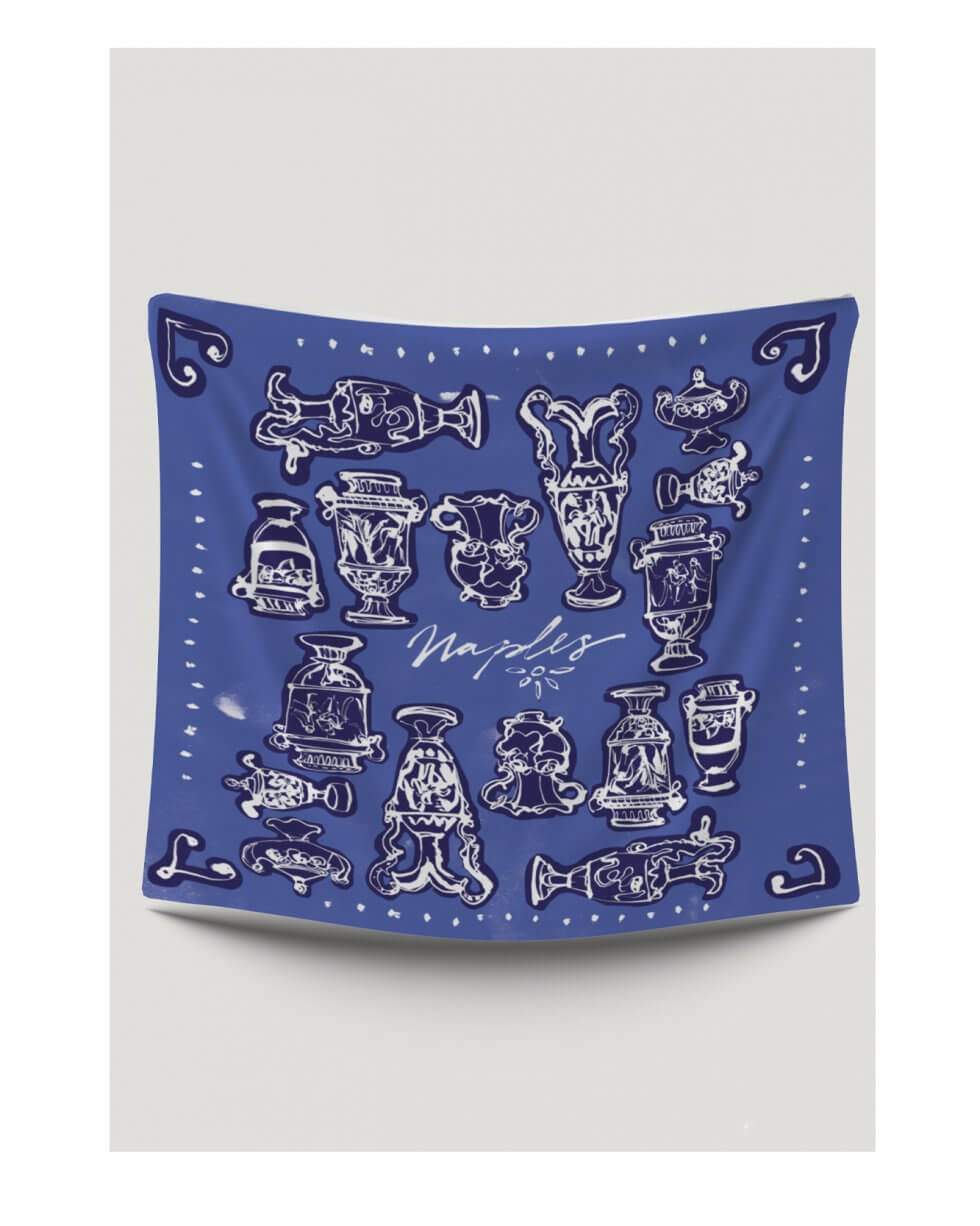 Travel - Kiton - Naples Illustrated Silk Scarves Series - Caroline ...