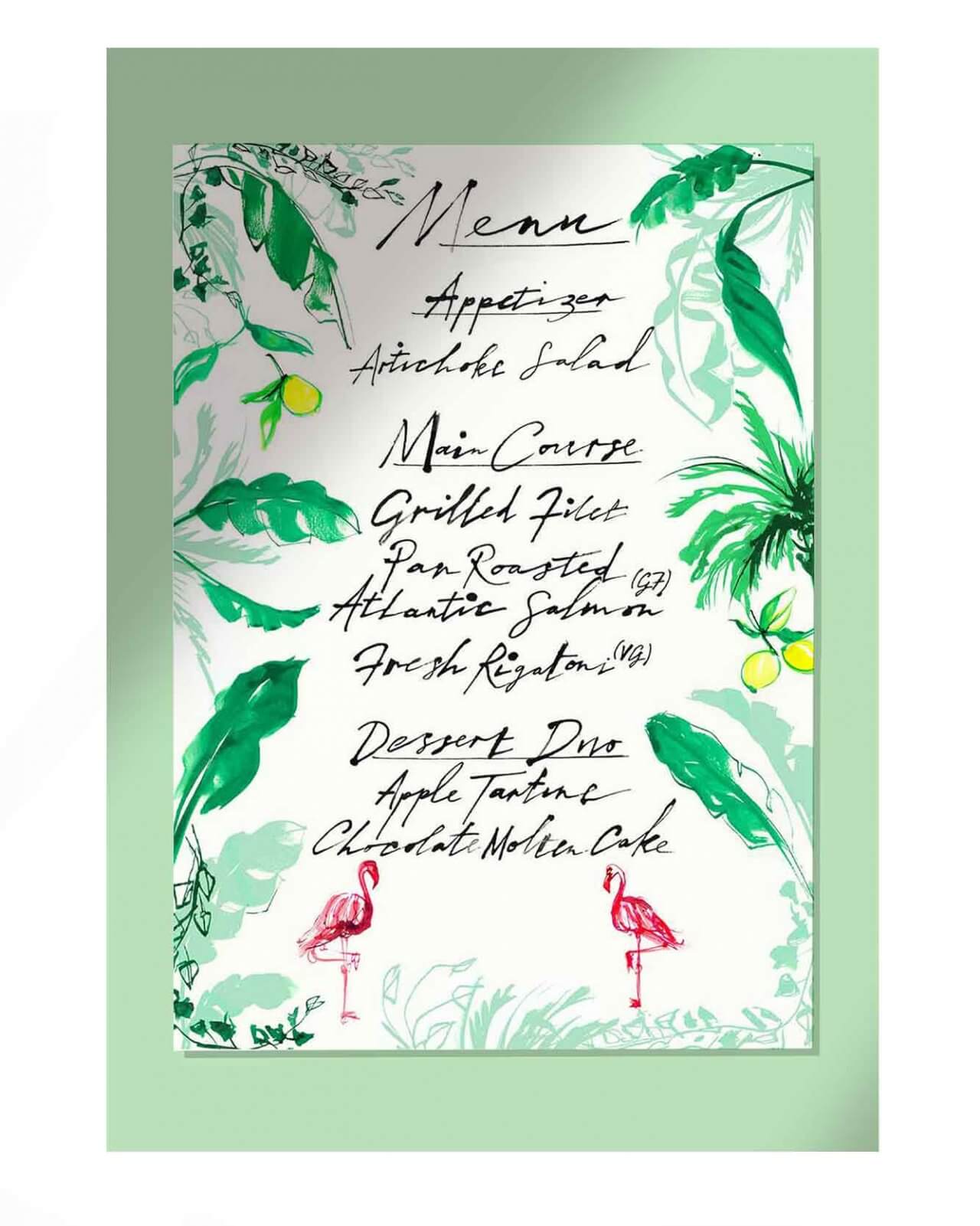 Lettering - Illustrated Menu for Amazon Influencer Event - Caroline ...